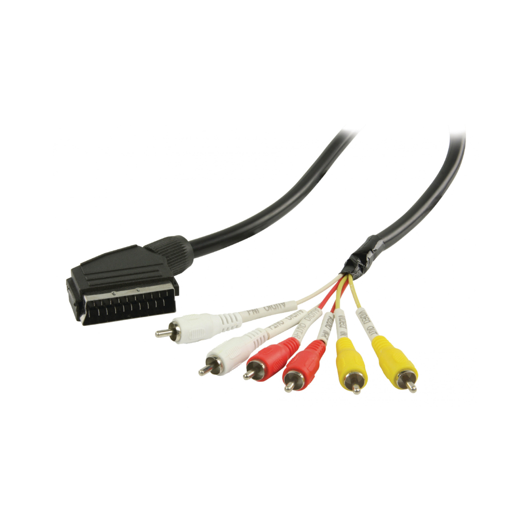 Cable Scart RCA Macho 6 de 2,00 m en Color Negro – TiendaCables