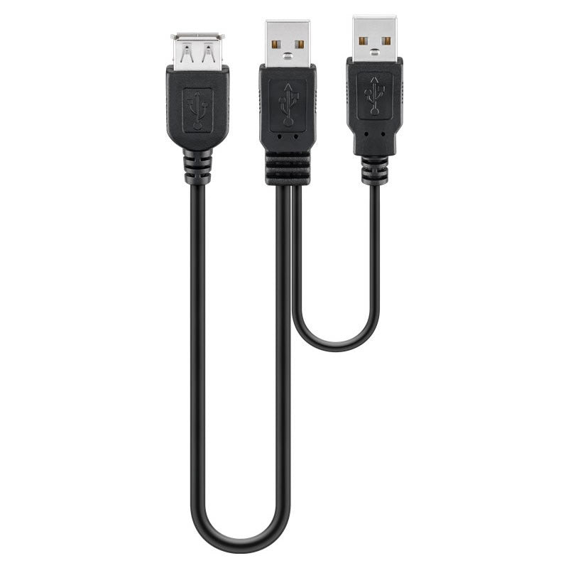 Cable de doble alimentación mini USB 2.0 a Dual-Power USB-A de 30cm ...